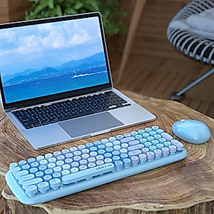 Vibrant Wireless Keyboard & Mouse Combo with Retro Design
