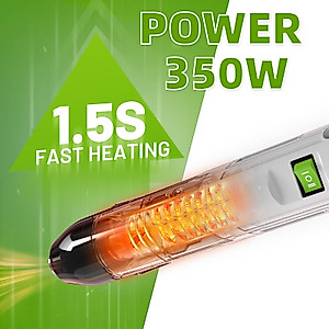 Mini Heat Gun for Christmas Gifts and Christmas Decorations, Huepar Tools 446°F/752°F Dual Temperature Heat Gun Tool, Includes 164PCS Heat Shrink Tubing, 2 Silicone Brushes and 2 Nozzles