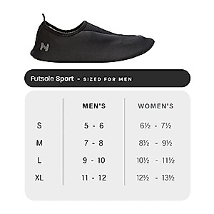Nufoot Futsole Sport Soft-Sided Shoes for Indoors/Outdoors, Foldable & Flexible Footwear for Sport, Exercise, Yoga or Travel, Dance Shoes, Black, Medium