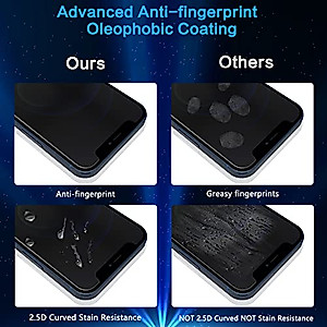 [2+2 Pack] for iPhone 12 Screen Protector with Camera Lens Protector, 9H Tempered Glass Screen Protector Shatterproof Full Coverage HD Clear Bubble Free Anti-Scratch Film for Apple iPhone 12 6.1Inch