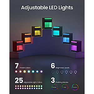 VASAGLE Nightstand with Charging Station, Side End Adjustable LED Lights, Bedside Table with Drawer 2 AC Outlets, 2 USB Ports, Modern, for Bedroom, 13.7" D x 15.7" W x 21.7" H, Black