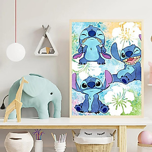 Ksxistiyt Diamond Art Painting Kits for Adults - Cartoon Full Drill Diamond Dots Paintings for Beginners, Round 5D Paint with Diamonds Pictures Gem Art Painting Kits DIY Adult Crafts Kits 12x16inch