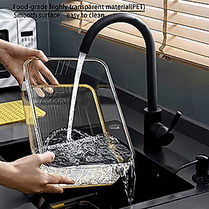 Refrigerator Organizer Bins,Stackable Produce Saver Organizer Bin Storage Containers with Removable Drain Tray for Fridge, Cabinets, Countertops and Pantry(Gray-S)