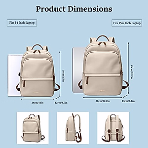 GOLF SUPAGS Laptop Backpack for Women Slim Computer Bag Work Travel College Backpack Purse Fits 14 Inch Notebook (Apricot)