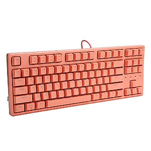 STK130 Mechanical Computer Keyboard ,Ergonomic 87‑Keys Gaming RGB Keyboard , for Game Office Home(orange)