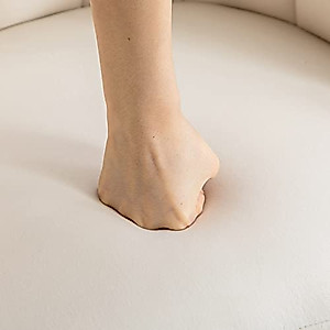 DM Furniture DM-Furniture Velvet Dining Chairs Set of 4 Modern Accent Chairs Upholstery Side Chairs with Upholstered Wood Legs for Home Kitchen Living Room, Cream