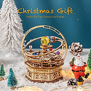 ROKR 3D Wooden Puzzles for Adults Mechanical Music Box-Starry Night, DIY Rotating Music Box Model Building Kits for Teens, DIY Crafts/Hobbies/Gifts Desk Decor for Boys Ages 14+ (Starry Night)