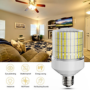 NS 2 Pack 70W G25 LED Corn Light Bulbs, 8800 Lumens, 3000K Warm White, E26/E39 Base, Ideal for Home, Garden, Garage, Backyard, Street, Office, Warehouse, Workshop, High Bay, and Gym Lighting