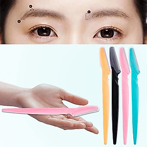 Eyebrow Razor,Eyebrow Hair Trimmers,Eyebrow Razor Shaver Blade, Eye Brow Shaper Face Razor Facial Hair Remover Tools,24PCS,(Pink+Blue+Yellow+Black),Travel Essentials