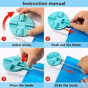 Paper Trimmer Craft Paper Cutter: 4 Style Multi-Function Scrapbooking Tool with Dial Blades of Straight,Wave,Dotted,Perforated,Creasing for Cutting Paper,Coupons,Photos,Postcards,Scrapbook,Card