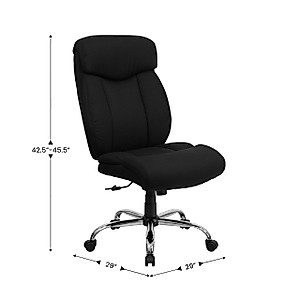 Flash Furniture HERCULES Series Big & Tall 400 lb. Rated Black Fabric Executive Ergonomic Office Chair and Chrome Base