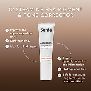 Senté Cysteamine HSA Pigment and Tone Corrector - Facial Cream For Reducing The Appearance of Dark Spots And Improving Skin Tone - 1.7 Fl Oz