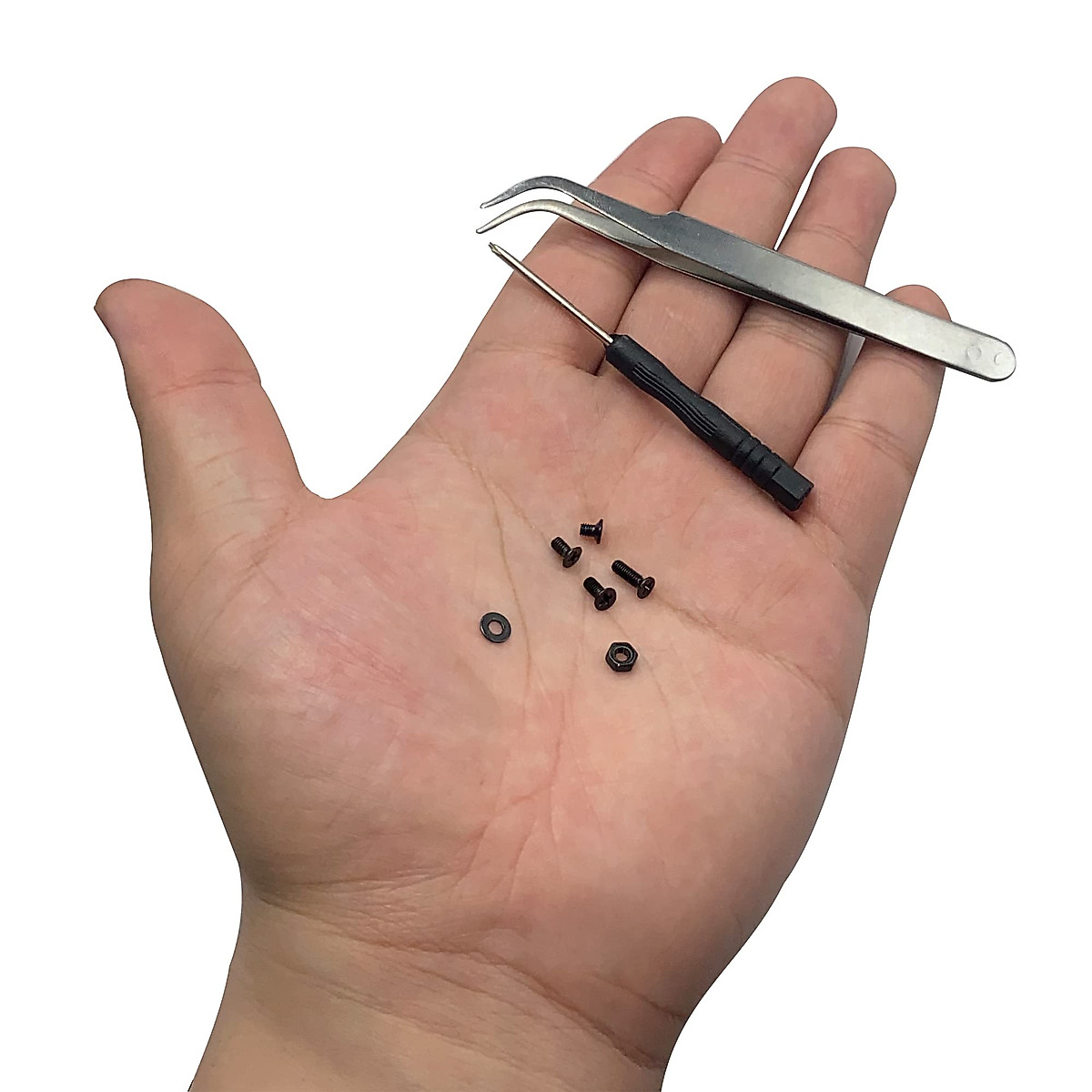 ECKJ 600pcs M2.5 Laptop Notebook Computer Replacement Screws, Phillips Flat Head Countersunk Machine Screw Bolts Nuts Washers Assortment Kit, M2.5 x 4mm/ 5mm/ 6mm/ 8mm for SSD Repair, NVMe Drive Black