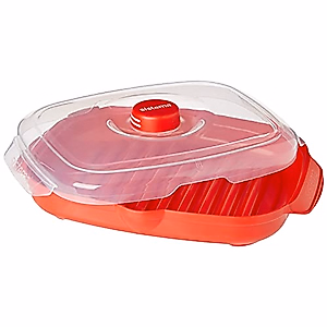 Sistema Microwave Easy Bacon, 28.7 x 21.9 x 7 cm, Red