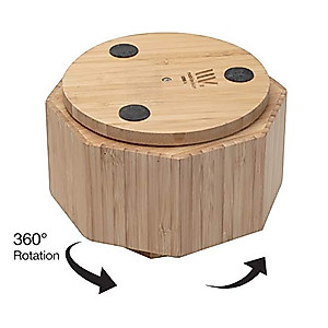 MobileVision Bamboo Bathroom Organizer Bundle Includes Compartments for Hair Care and Toiletries & Rotating Caddy for Cosmetics