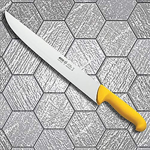 Nicul Prochef 11-3/4" Butcher Knife - Yellow PP Handle