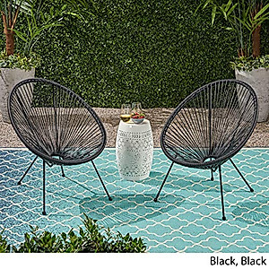 Major Outdoor Hammock Weave Chair with Steel Frame (Set of 2) - Black Finish