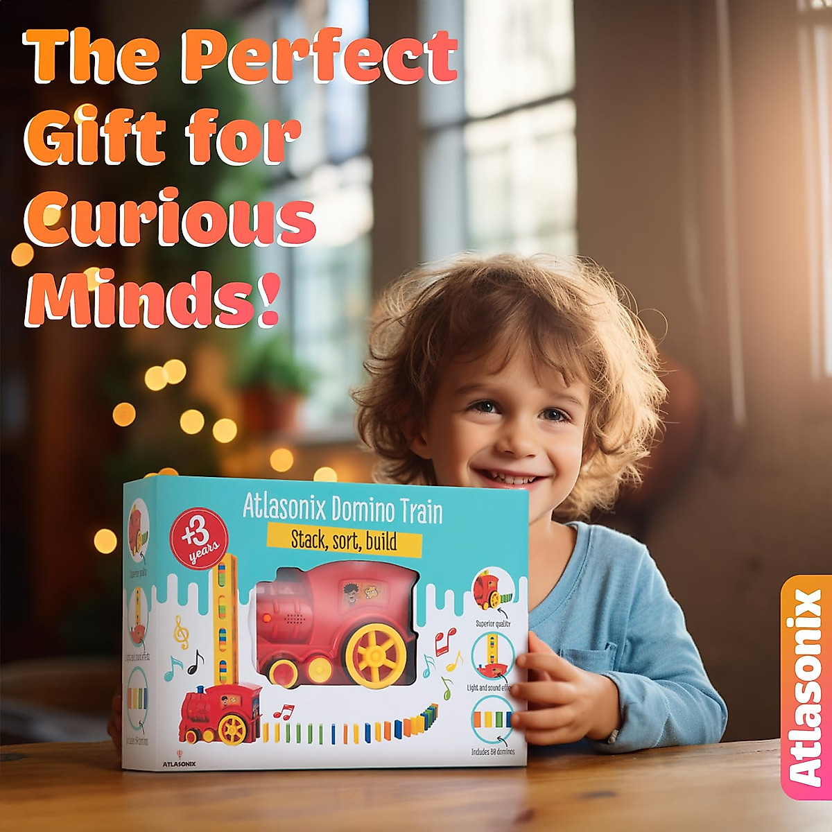 300 Pcs Domino Train Set - Automatic Rally Setter for Boys & Girls - Ages 4-10 - Montessori Toy with Colorful Tracks - Christmas & Creative Birthday Toy, Automatic Block Laying Stacker Game