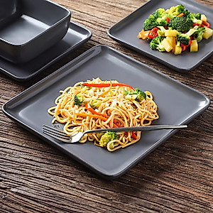 Stone Lain Amy Porcelain Dinnerware Set, 24-Piece Service for 6, Gray