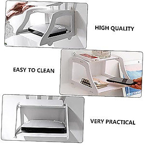 ABOOFAN 1pc Router Storage Rack Router Holder Router Wall Holder Set-top-box Rack Mini Router Wall-mounted Rack Double-layer Storage Holder Router Storage Mount Shelf Plastic White
