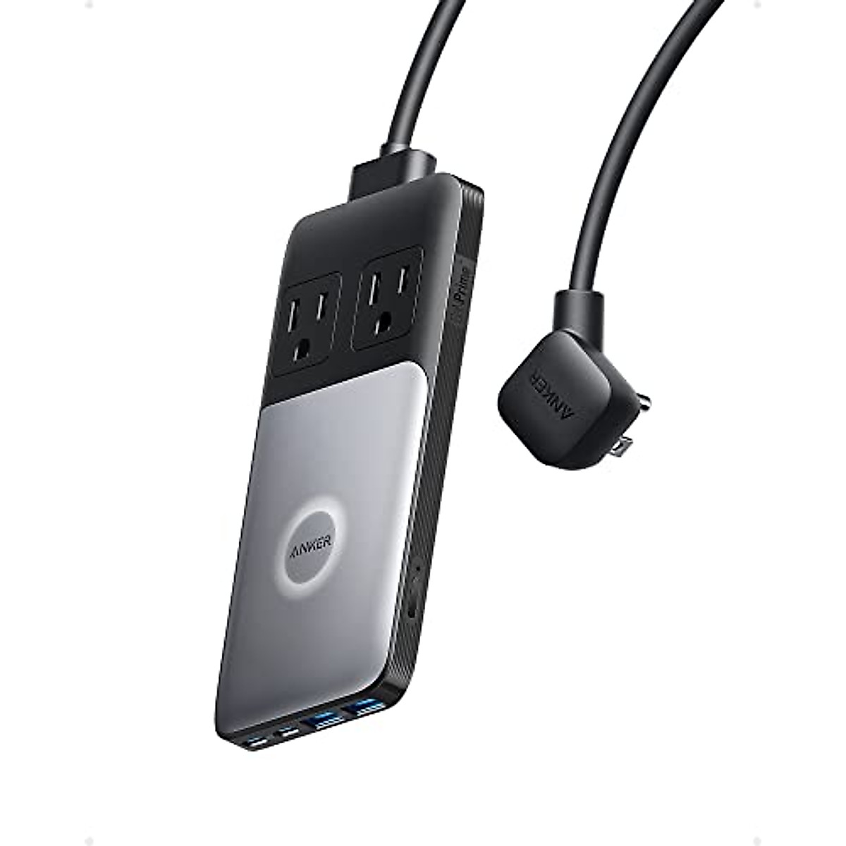 Anker 727 Charging Station (GaNPrime 100W), Compact Power Strip for Travel,Work, 5ft Detachable Extension Cord with 2 Outlets & 4 USB Ports, for iPhone14, Samsung, iPad, MacBook, More(not a Battery)