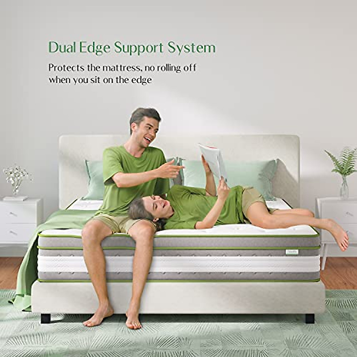Novilla Mattress Cal King, 12 Inch Hybrid Pillow Top King California Mattress in a Box Innerspring for a Cool & Peaceful Sleep