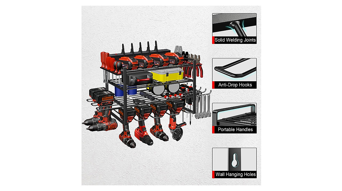Spaclear Power Tool Organizer Wall Mount with Charging Station