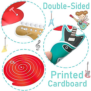 20PCS Guitar Party Hanging Swirls Decorations for Guitar Theme Birthday Party Hanging Booth Props Musical Instrument Hanging Swirls for Music Note Baby Shower Supplies
