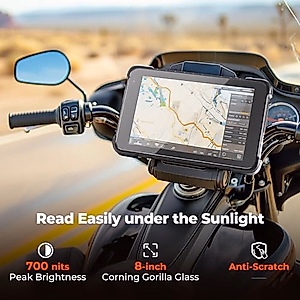 MUNBYN Rugged Android Tablet, 8" Heavy Duty Tablet Android 10, 700 nits Sunshine Readable, Military Waterproof Outdoors Industrial Tablet, IP67 MIL-STD-810G Handheld PC for Construction Marine Drone