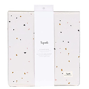 3 Sprouts Recycled Fabric Storage Cube Box Container Organizer - Cream Terrazzo
