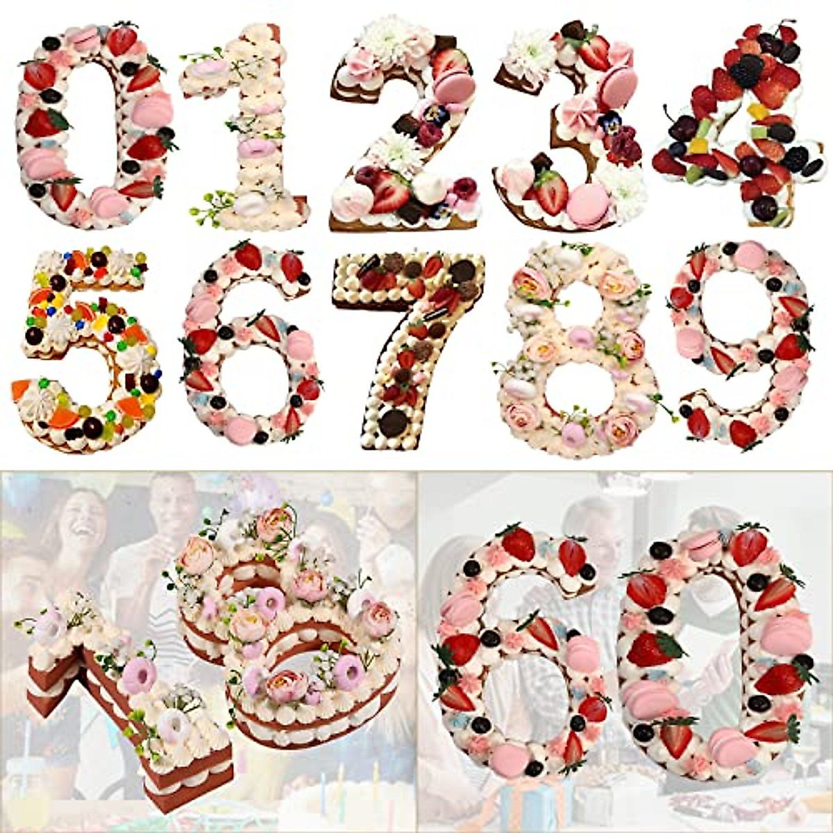 Yhywcy Number Cake Pan 10 Inch Large Silicone Number Cake Pans Baking Number Cake Molds for Birthday Wedding Anniversary Graduation(Number 5)