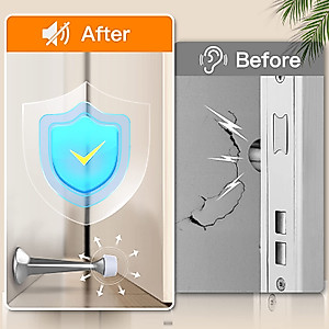 Door Stoppers for Bottom of Door - 6 Pack WINONLY Door Stops with Soft Rubber Tips Wall Protector Heavy Duty Solid Rigid Door Stoppers, Satin Nickel