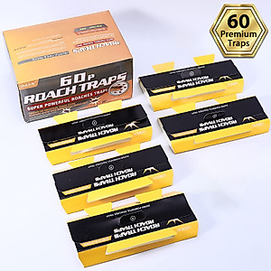 Roach Killer Indoor Infestation,Roach Traps,Cockroach Killer Indoor Home,Sticky Glue Roach Traps,Roach Motel,Child & Pet Friendly(60 Pack)