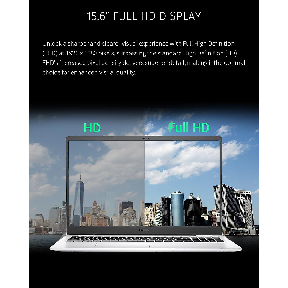 Dell Inspiron 3000 Laptop, 15.6" FHD Display, AMD Ryzen 3 3250U Processor, AMD Radeon Vega 3 Graphics, Fingerprint Reader, Webcam, HDMI, Bluetooth, WiFi, Windows 11 (16GB RAM | 256GB SSD)