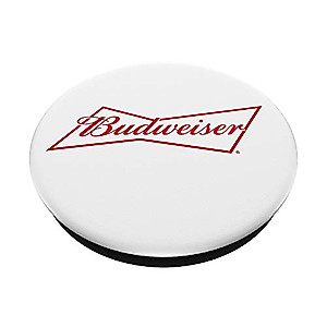 Budweiser White PopSockets Stand for Smartphones & Tablets PopSockets PopGrip: Swappable Grip for Phones & Tablets
