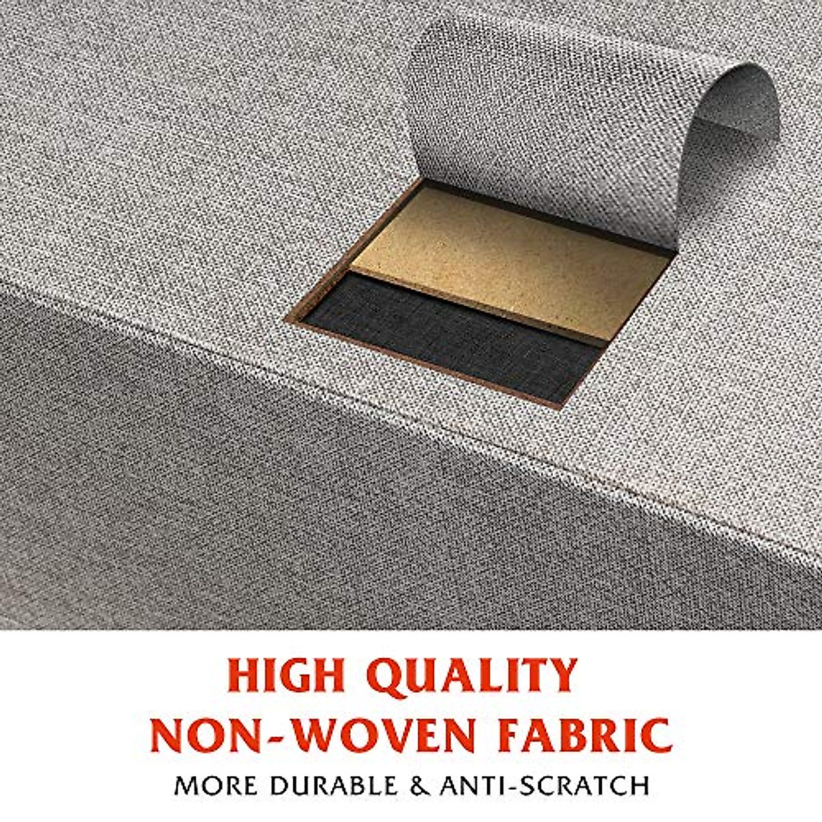 Moromuu Fabric Dresser with 8 Drawers, Storage Dresser for Bedroom, Hallway, Nursery, Entryway, Closets, Sturdy Metal Frame, Wood Tabletop, Easy Pull Handle, Gray