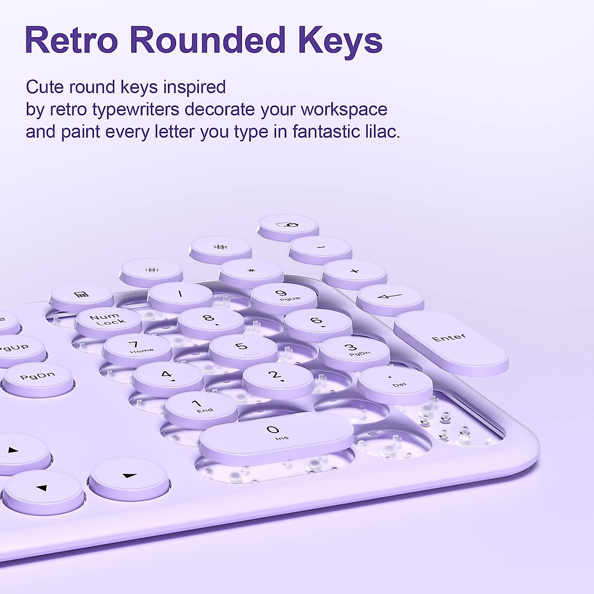 Wireless Keyboard and Mouse, XTREMTEC 2.4G Full Size Wireless Keyboard Mouse Combo - Ultra Slim Silent Cute Computer Keyboard with USB Receiver for Windows, OS, PC, Desktop, Mac, Tablet (Purple)