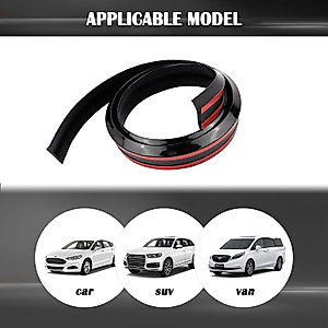 4.9Ft Car Rear Spoiler - 3D Glossy Roof Spoiler Trunk Spoiler Lip Car Exterior Accessories - Punch-Free Installation - Universal Side Skirt Tail Fin Spoilers for Cars Trucks SUVs (Black)