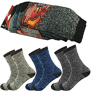 3 Pairs Winter Socks Super Warm Comfortable Heavy Duty Thermal Heated Sock Warming Foot Feet Boots Size 10-13 Polyester