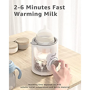 Bottle Warmer, GROWNSY 6-in-1 Fast Baby Milk Warmer for Breastmilk or Formula, Accurate Temperature Control, with Defrost, Sterili-zing, Keep, Heat Baby Food Jars Function