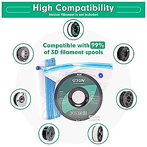 eSUN 3D Printing Filament Vacuum Storage Bag, Spool Storage Sealing Bags Dust Proof Humidity Resistant for Keeping Filament Dry, 5 Vaccum Bags Only