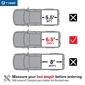 Tyger Auto T3 Soft Tri-Fold Truck Bed Tonneau Cover Compatible with 2009-2014 Ford F-150 | Styleside 6.5' Bed (78") | TG-BC3F1020