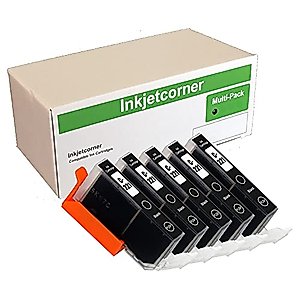 Inkjetcorner Compatible Ink Cartridge Replacement for CLi-221BK CLI-221 for use with iP3600 iP4600 iP4700 MP560 MP620 MP640 MX860 MX870 (Small Black, 5-Pack)