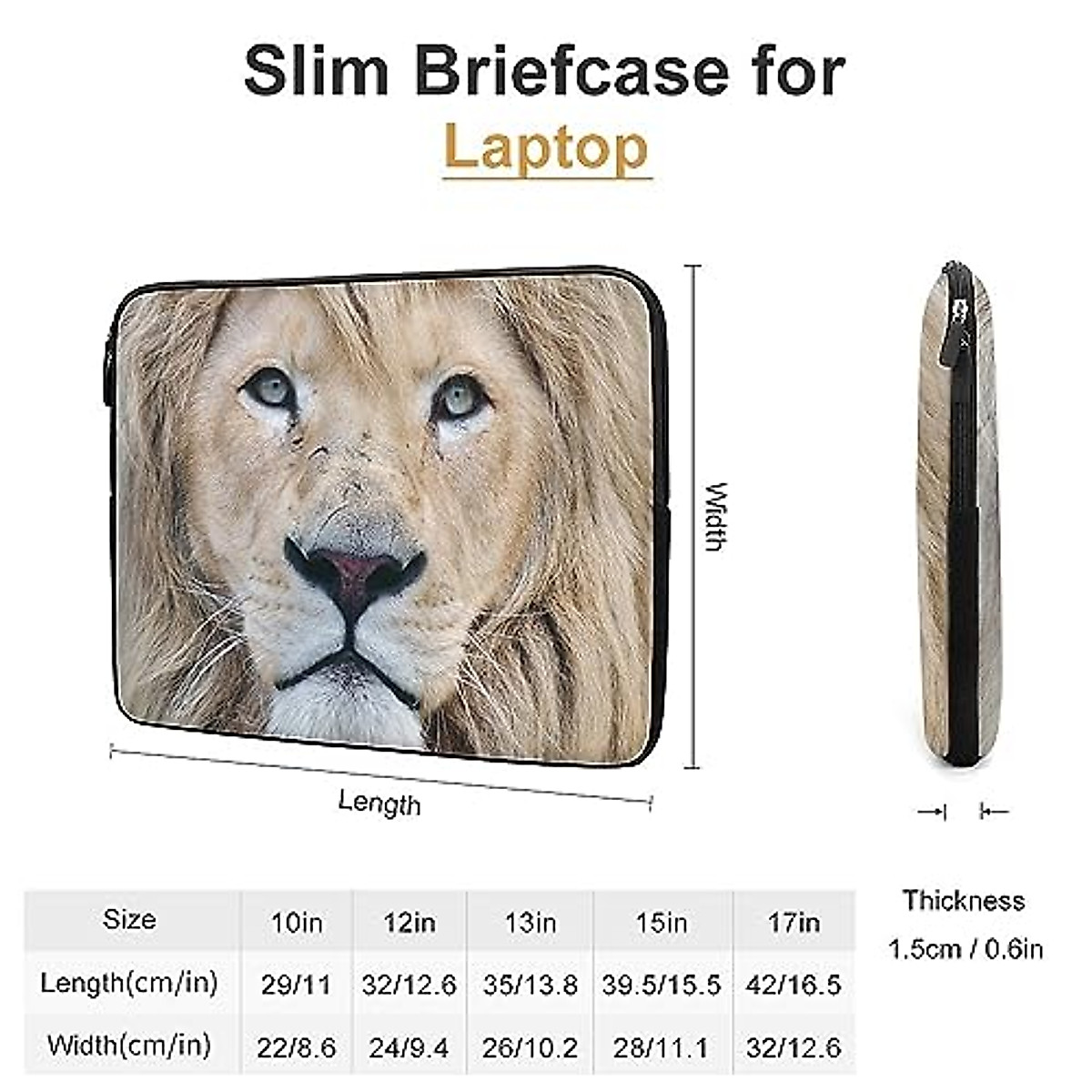 Lion Head Laptop Sleeve Bag Compatible with MacBook Air/Pro,13inch Inch Notebook, Lightweight, Compatible with MacBook Pro