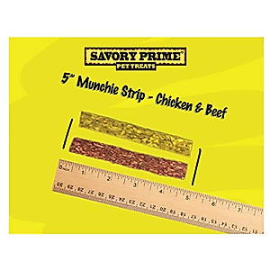 Savory Prime 36-Pack Munchie Strips, 5-Inch, Chicken And Beef