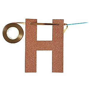 Rose Gold 9th Birthday Banner, Glitter Happy 9 Years Old Boy or Girl Party Decorations, Supplies