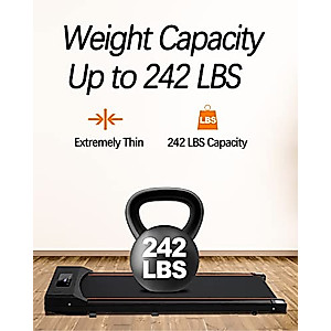 TODO Under Desk Treadmill Walking Pad 2 in 1 Walkstation Jogging Running Portable Installation Free for Home Office Use, Slim Flat LED Display and Remote Control