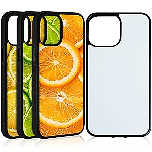 Flutesan 4 Pieces Sublimation Blanks Phone Case Covers Compatible with iPhone 12 Pro Max, 6.7 Inch Blank Printable Rubber Phone Case for Heat Press DIY Protective Shockproof Slim Case