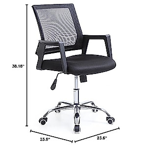 Hodedah Import HI-4025 Black Mesh Office Chair
