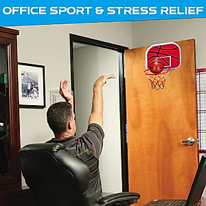 Mini Indoor Basketball Hoop for Kids 5 6 7 8 9 10+Years Old Boys, Boost Over The Door Mini Hoop with 4 Balls, 9 inch Larger Rim Pro Sport Game Interactive Toys for Gift for Boys Age 4-12